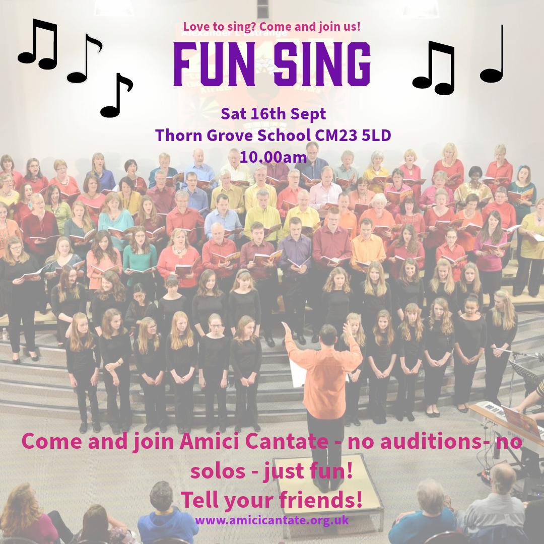 Amici Cantate - 16/09/2023 10:00am - Fun Sing -- open rehearsal